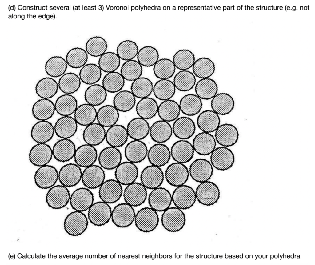 (d) Construct several (at least 3) Voronoi polyhedra | Chegg.com
