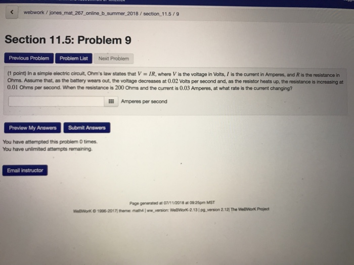 Solved webwork / jones mat 267_online b summer 2018/section | Chegg.com