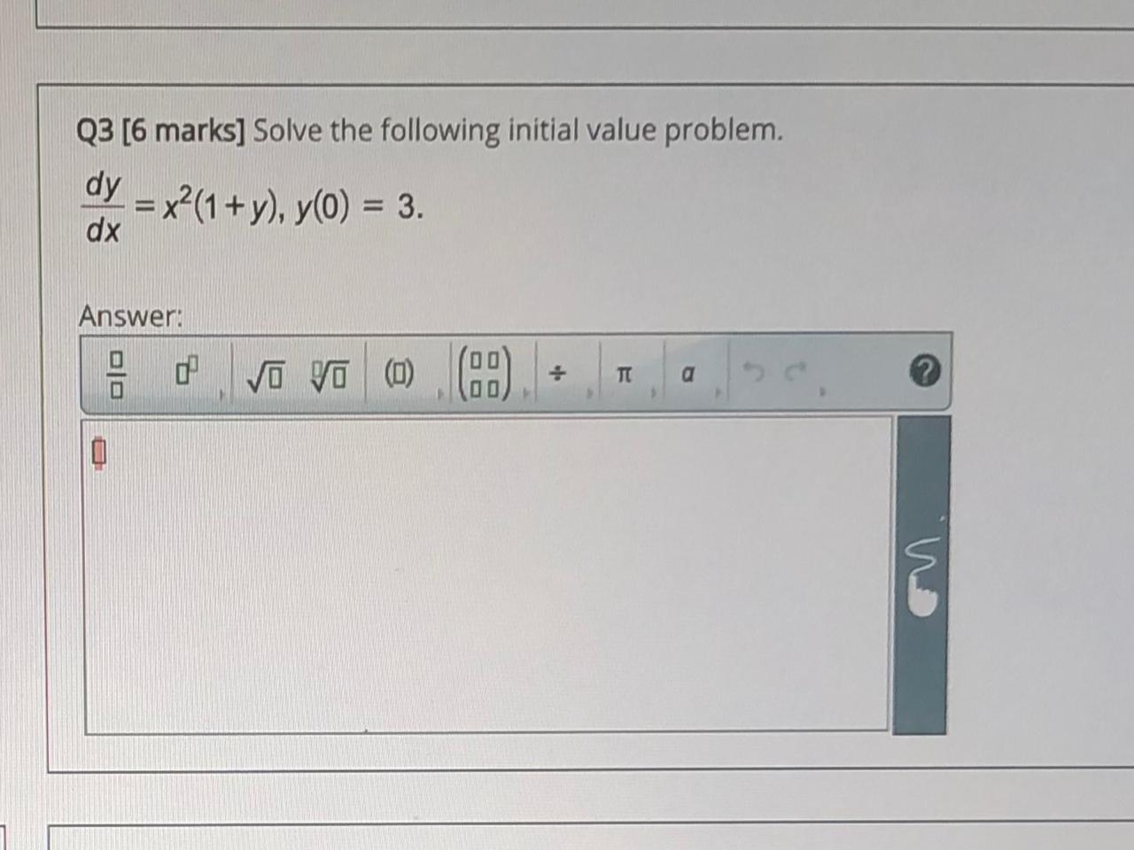Solved Q3 [6 marks] Solve the following initial value | Chegg.com