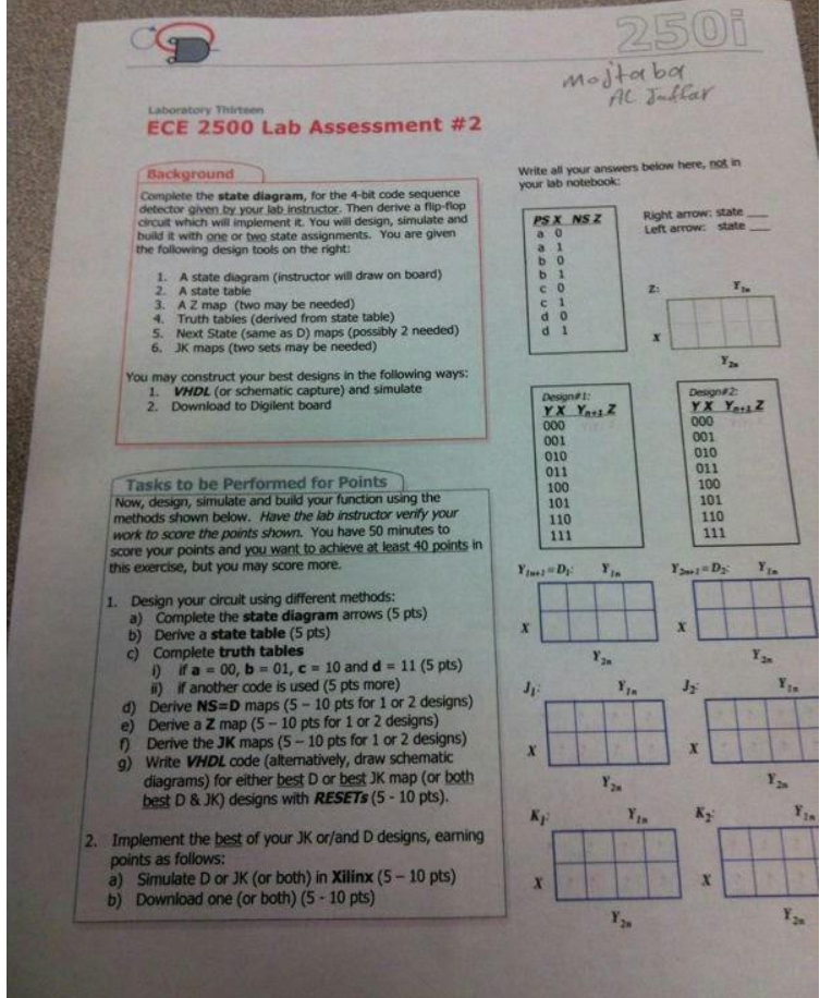 250i mojtaba "AL Jaffar Laboratory Thirteen ECE 2500 | Chegg.com