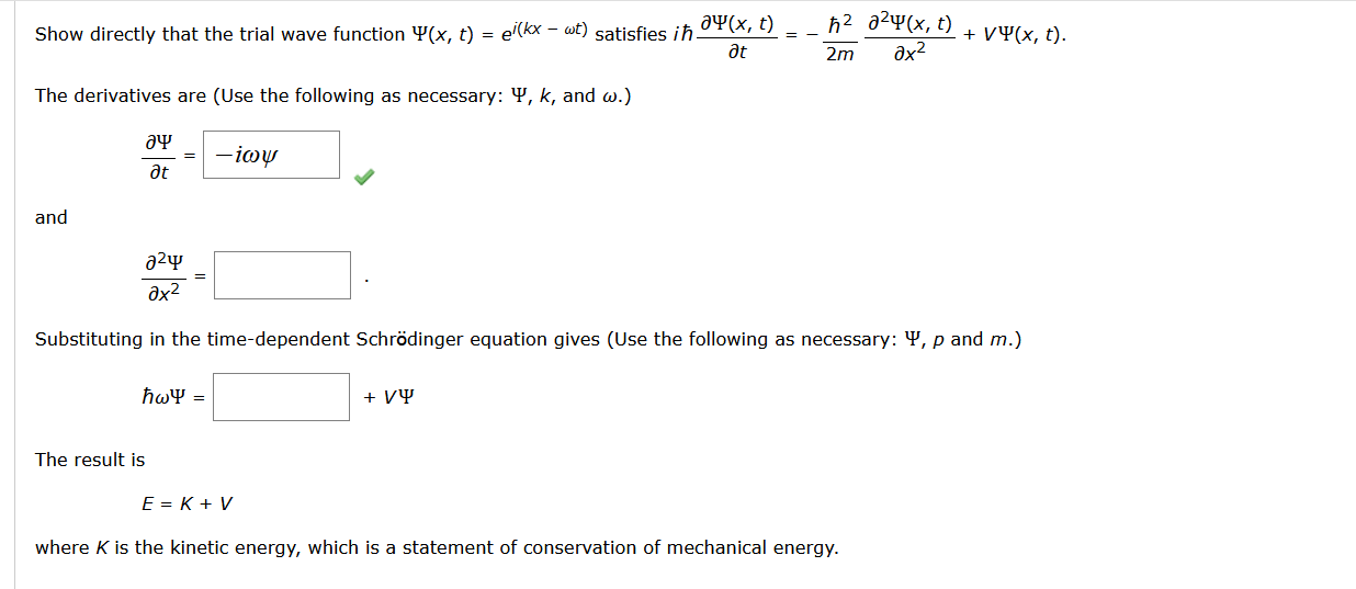 Solved Show Directly That The Trial Wave Function