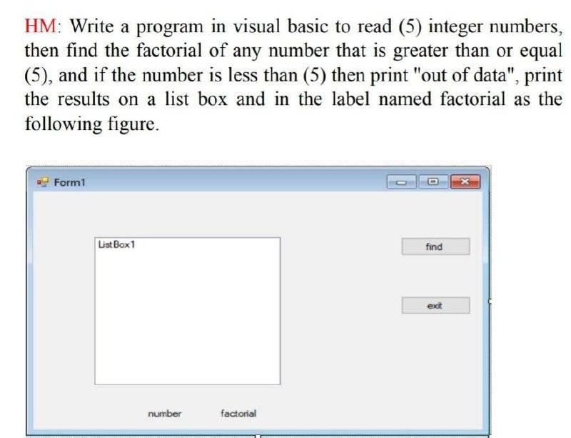 Solved HM: Write a program in visual basic to read (5) | Chegg.com