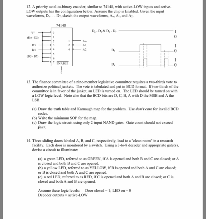 Solved Instructions: For all logic circuit designs, use 1/0 | Chegg.com