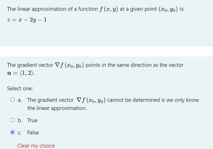 Solved The linear approximation of a function f(x,y) ﻿at a | Chegg.com