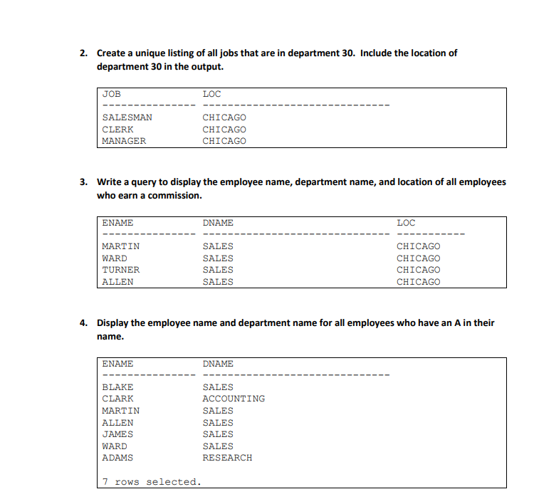 Topic: Displaying Data from Multiple Tables Lab 9 | Chegg.com
