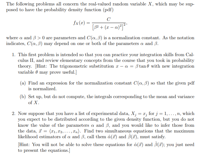Solved The following problems all concern the real-valued | Chegg.com