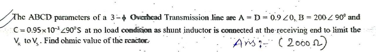Solved The ABCD parameters of a 3- Oxcibicad Transmission | Chegg.com