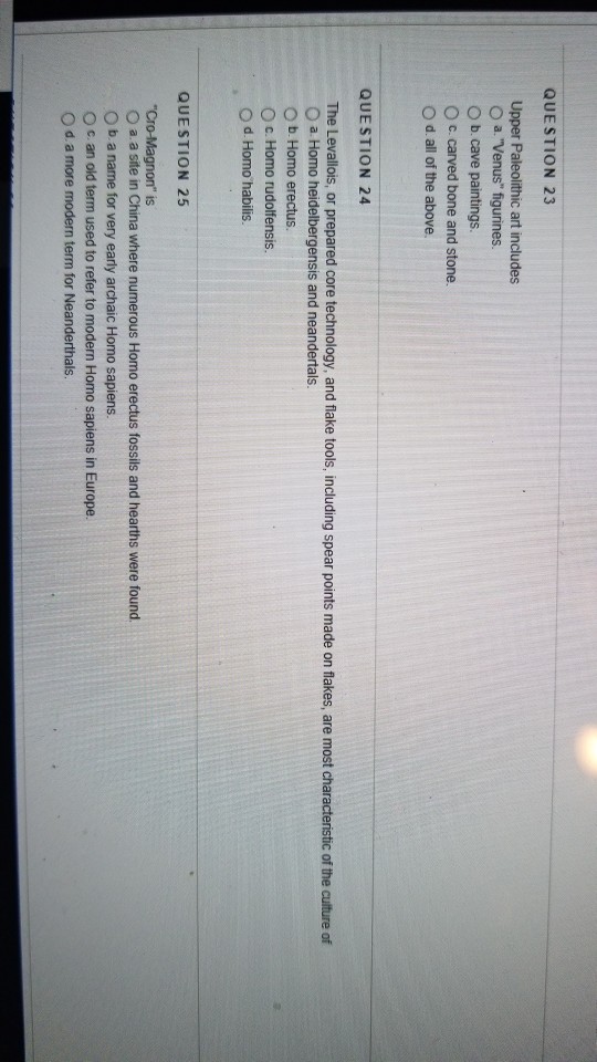 Solved stralopithecus boisei QUESTION 21 ALL the | Chegg.com