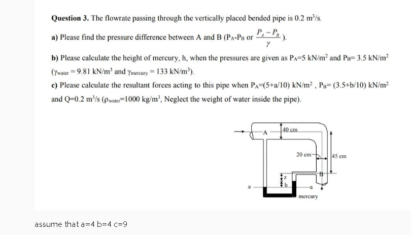 Solved Question 3. ﻿The flowrate passing through the | Chegg.com