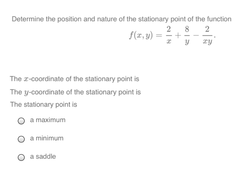 Solved Determine the position and nature of the stationary | Chegg.com