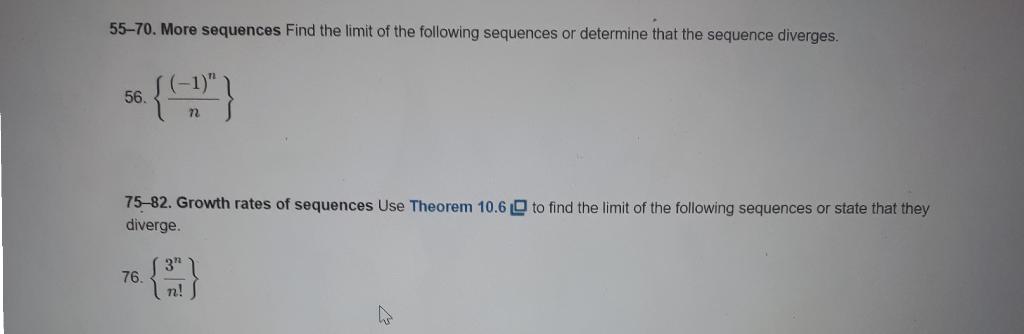 Solved 55-70. More sequences Find the limit of the following | Chegg.com