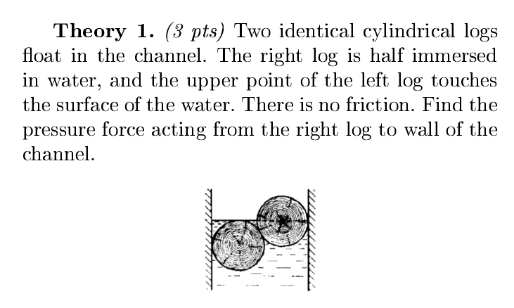 Solved Theory 1. (3 pts) Two identical cylindrical logs | Chegg.com