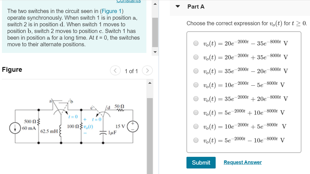 Solved Part A The two switches in the circuit seen in | Chegg.com