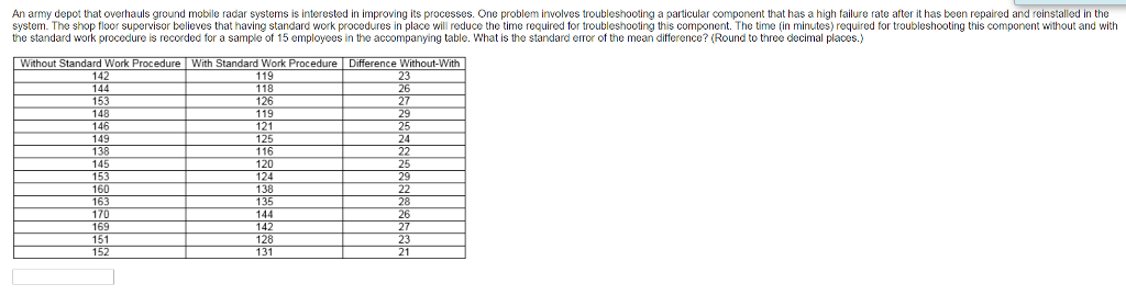 Solved system The shop floor supervisor believes that having | Chegg.com