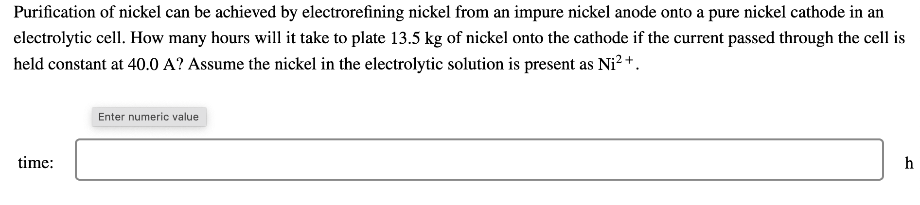 Solved Purification of nickel can be achieved by | Chegg.com