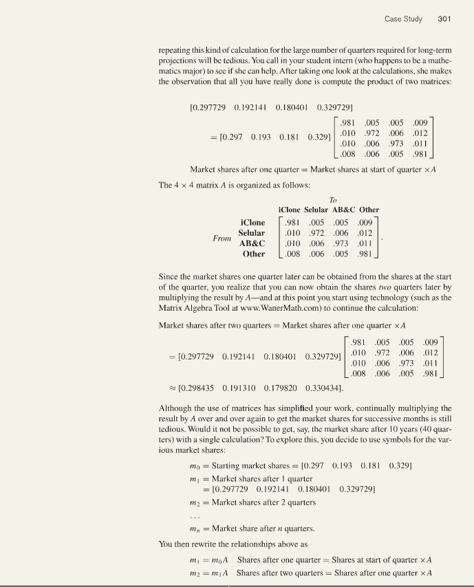 Solved Case Study Projecting Market Share You are the sales | Chegg.com
