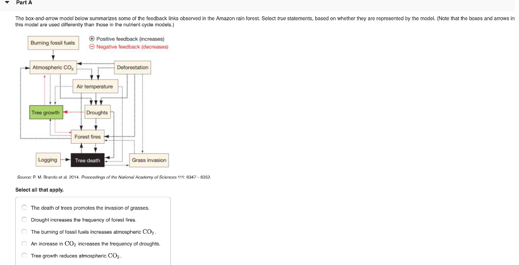 Solved Part A The box-and-arrow model below summarizes some | Chegg.com