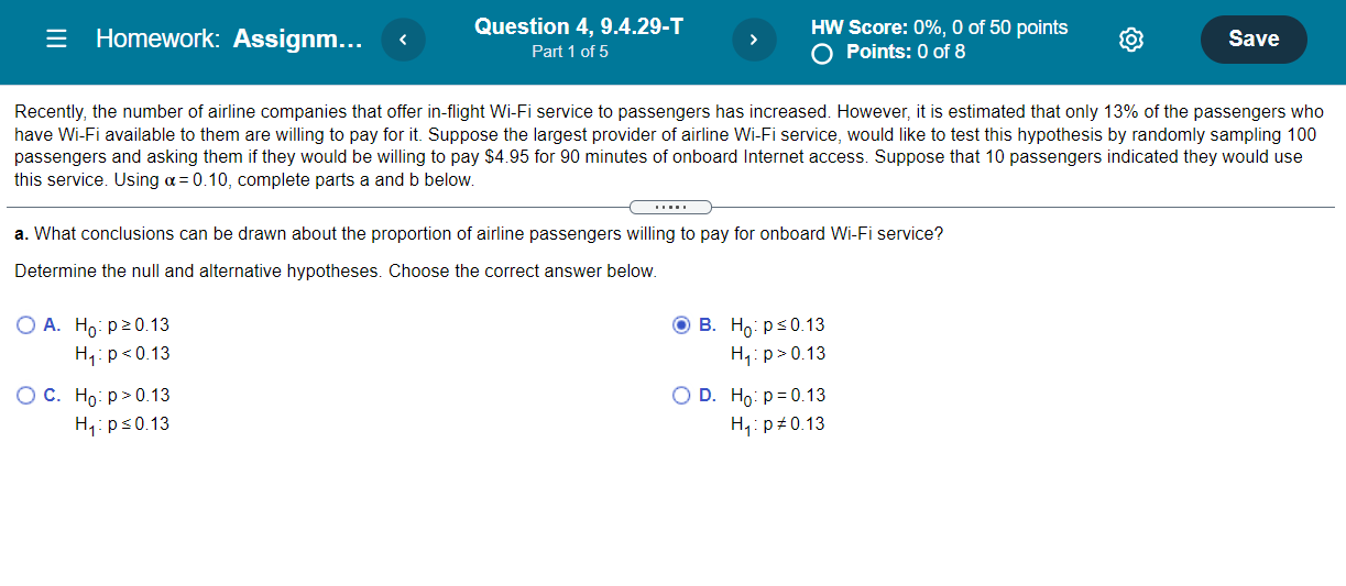 Solved = Homework: Assignm... Question 4, 9.4.29-T Part 1 of | Chegg.com