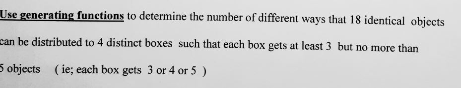 Use generating functions to determine the number of | Chegg.com