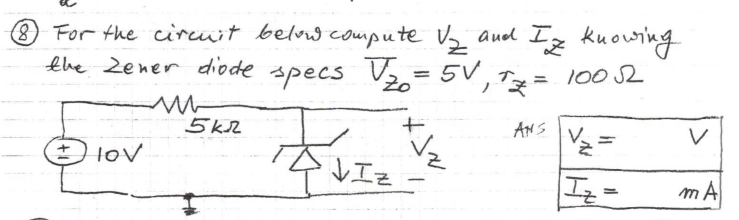 Solved For the circuit below compute V₂ and Iz knowing the | Chegg.com