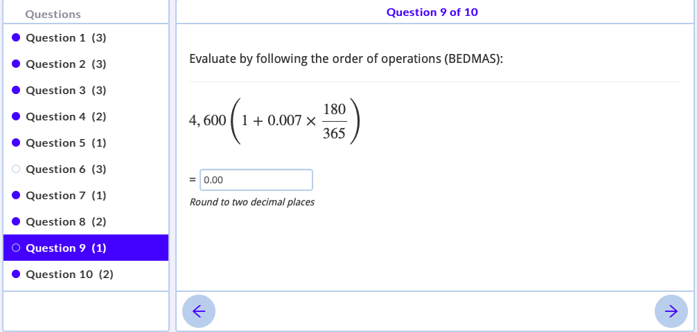 Solved Questions Question 9 of 10 Question 1 (3) Question 2 | Chegg.com