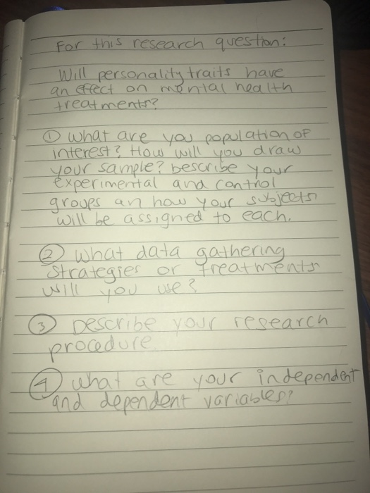 Solved For this research ques thn traids have l personalits | Chegg.com