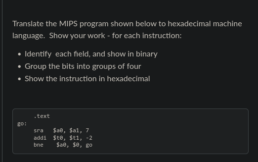 Solved I need help with this. Translate the MIPS program | Chegg.com