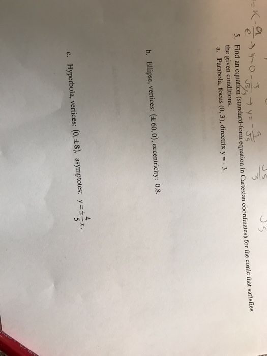 Solved Find an equation (standard-form equation in Cartesian | Chegg.com