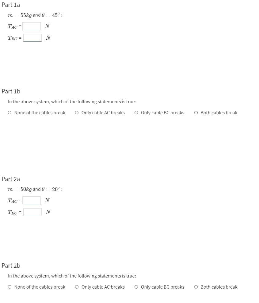Solved The cable system below is used to support the | Chegg.com