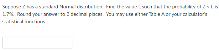 Solved Suppose Z has a standard Normal distribution. Find | Chegg.com