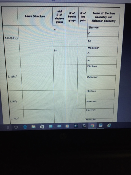 Solved 6, BCI3 7. Nos total Lewis Structure of of of Name of | Chegg.com