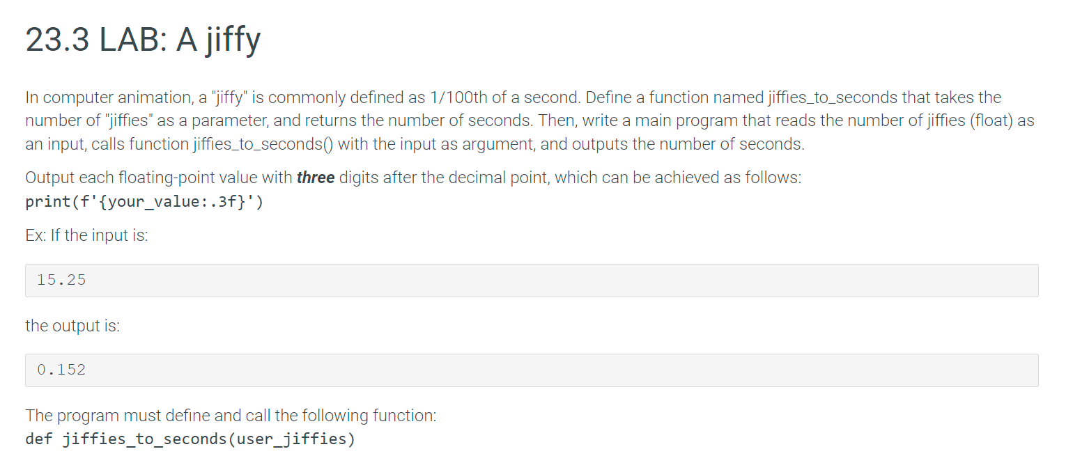 Solved In computer animation, a "jiffy" is commonly defined | Chegg.com