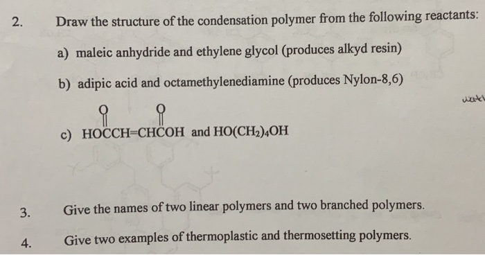 Solved Like nylon, Kodel is a condensation polymer, but a | Chegg.com