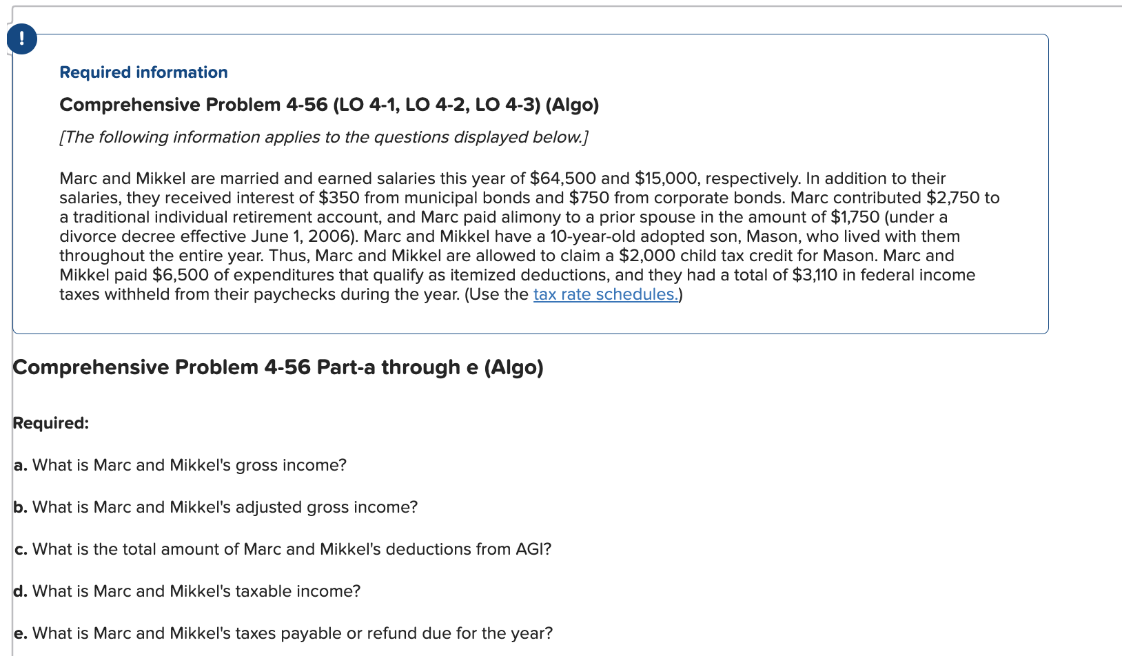 Required information Comprehensive Problem 4-56 (LO | Chegg.com Required information Comprehensive Problem 4-56 (LO | Chegg.com
