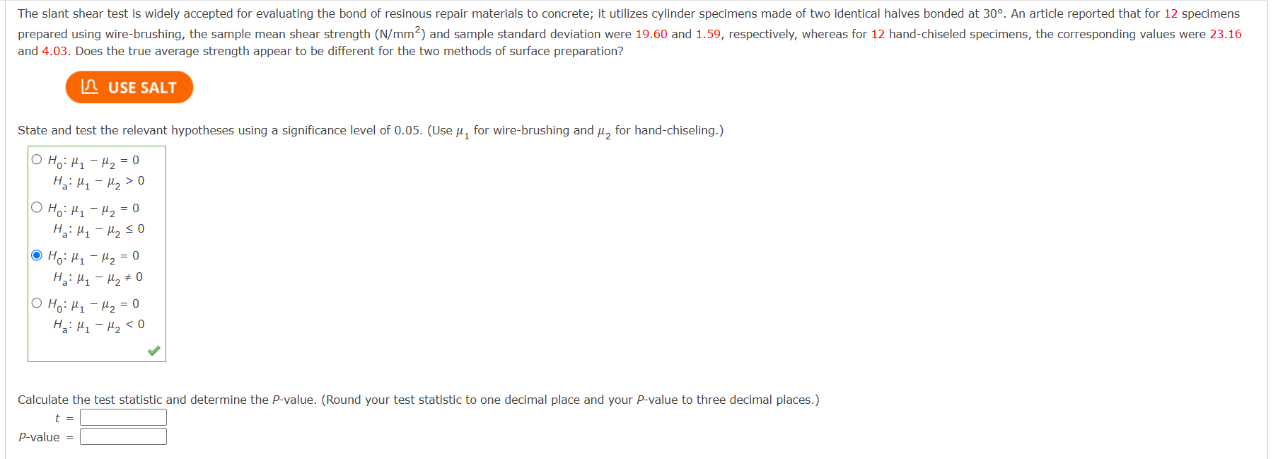 Solved μ1 ﻿for wire-brushing and μ2 ﻿for | Chegg.com