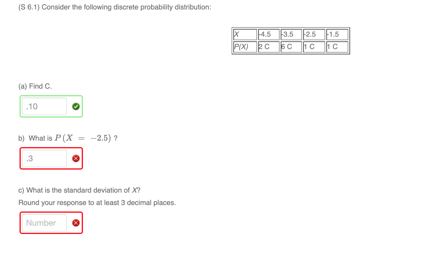 Solved (S 6.1) Consider the following discrete probability | Chegg.com