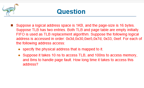 Solved TLB Example TLB size -2 entries, assume 0 1 4 2 3 3 7 | Chegg.com