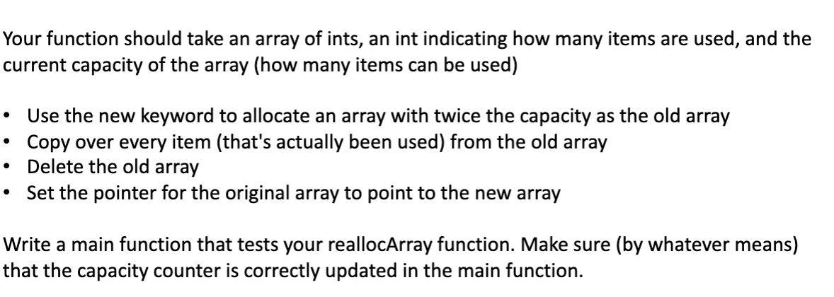 Solved Your function should take an array of ints, an int | Chegg.com