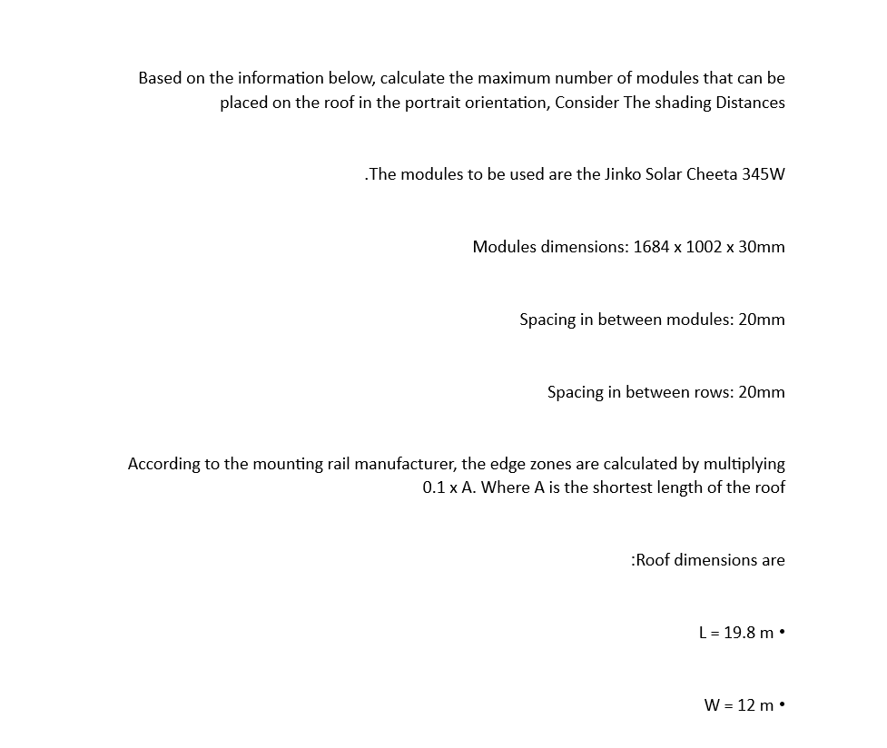 Solved Based on the information below, calculate the maximum | Chegg.com