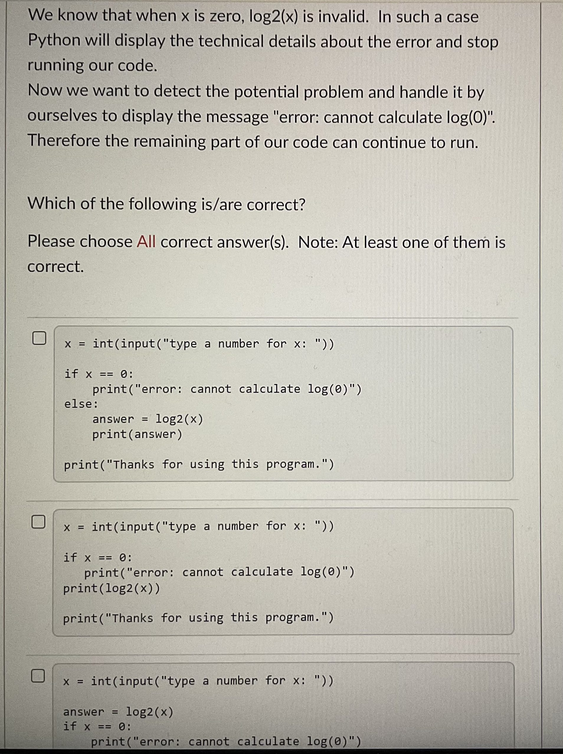 Solved We know that when \( ﻿x \) ﻿is zero, \( \log 2(x) \) | Chegg.com