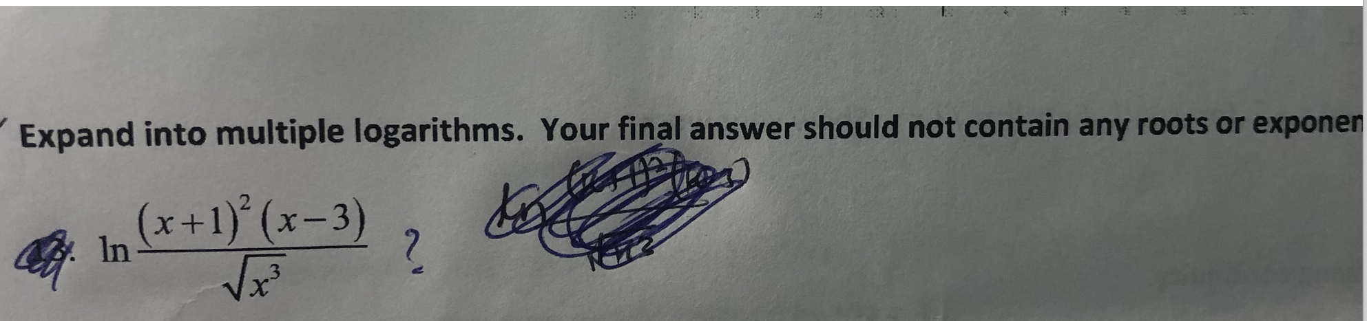 Solved Expand into multiple logarithms. Your final answer | Chegg.com