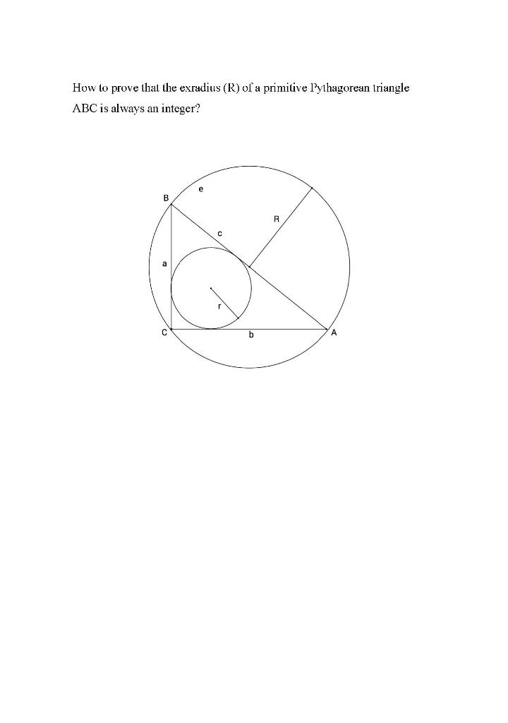 Solved How to prove that the exradius (R) of a primitive | Chegg.com