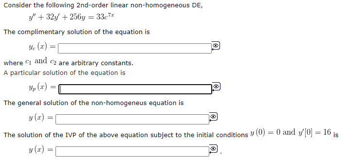 Solved Consider the following 2nd-order linear | Chegg.com
