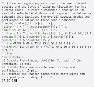 Solved 5. A teacher argues any relationship between student | Chegg.com