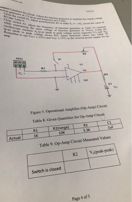 Solved Lab eints) Construct the circuit. Adjust nction | Chegg.com