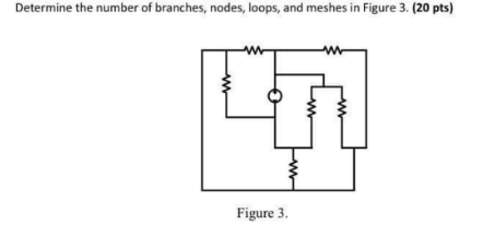 Solved Determine the number of branches, nodes, loops, and | Chegg.com