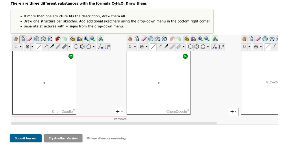 Solved There are three different substances with the formula | Chegg.com