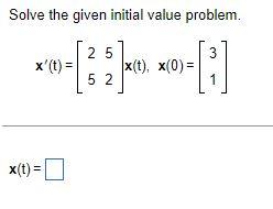 Solved Solve the given initial value problem. | Chegg.com