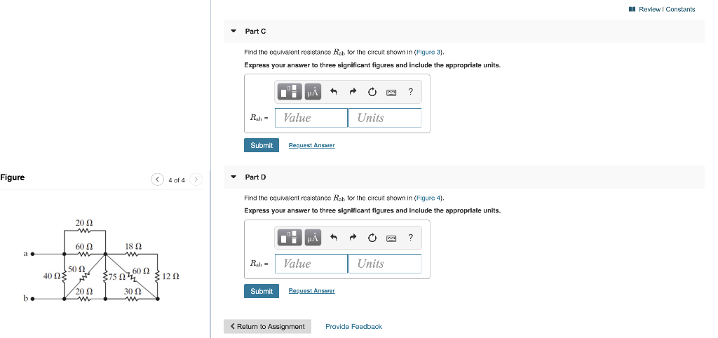 Solved A Review | Constants Part C Find the equivalent | Chegg.com