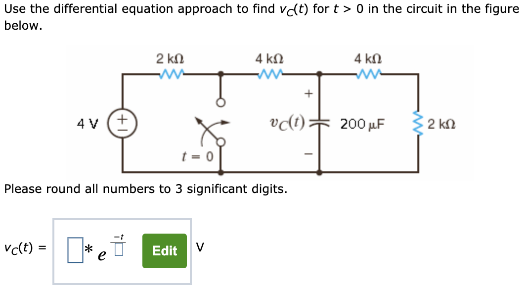 Solved Use the differential equation approach to find volt) | Chegg.com